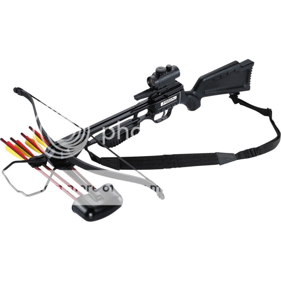NEW JAGUAR 175 LB SPRING BLACK ARCHERY HUNTING CROSSBOW w/ BOLTS ARROWS ...