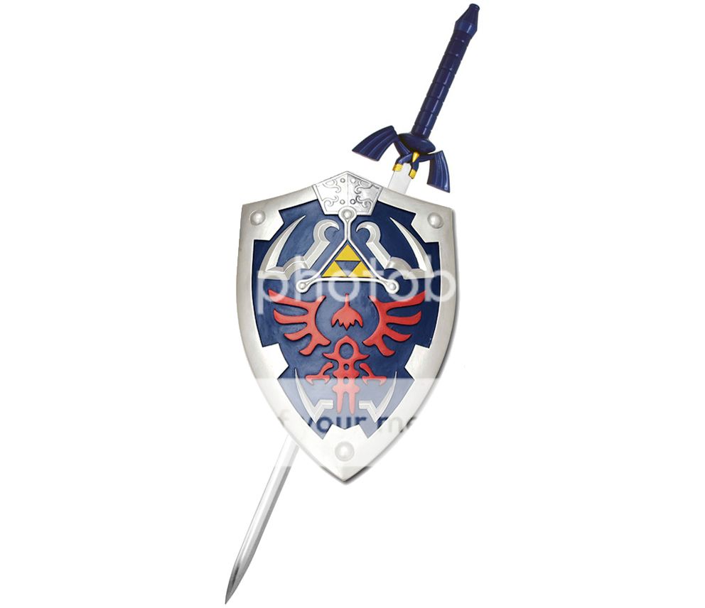 LEGEND OF ZELDA FULL SIZE MASTER SWORD HYLIAN SHIELD SET OCARINA OF ...