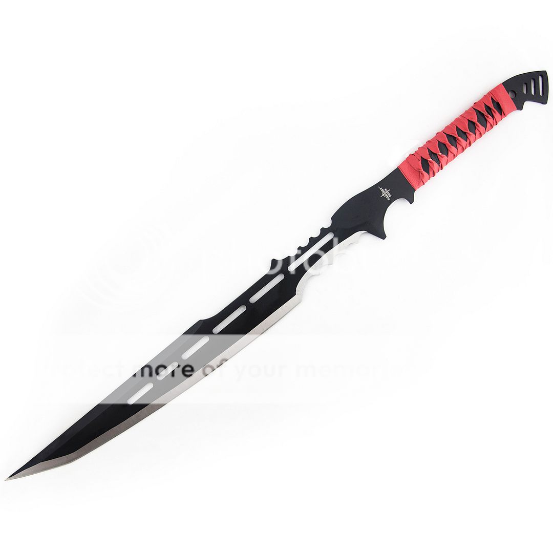 28" FANTASY MASTER RED GUARDIAN SWORD 440 Stainless Steel Oxidized ...